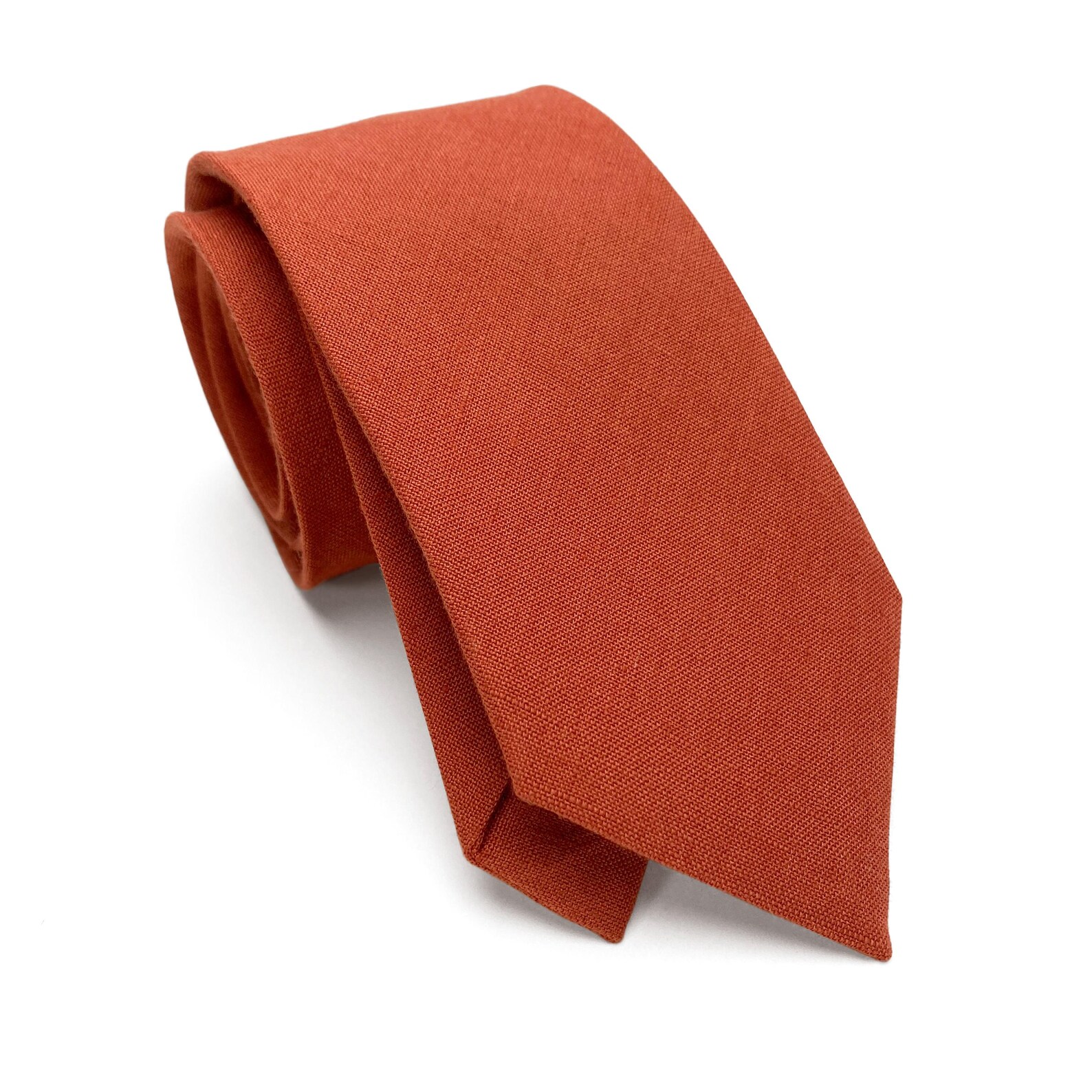 Rust Regular Slim Skinny Tie / Rust Wedding Neck Tie / Rust Color Mens ...