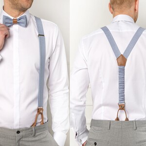 Dusty Blue Accessories With Leather: Dusty Blue Bow Tie With Leather ...