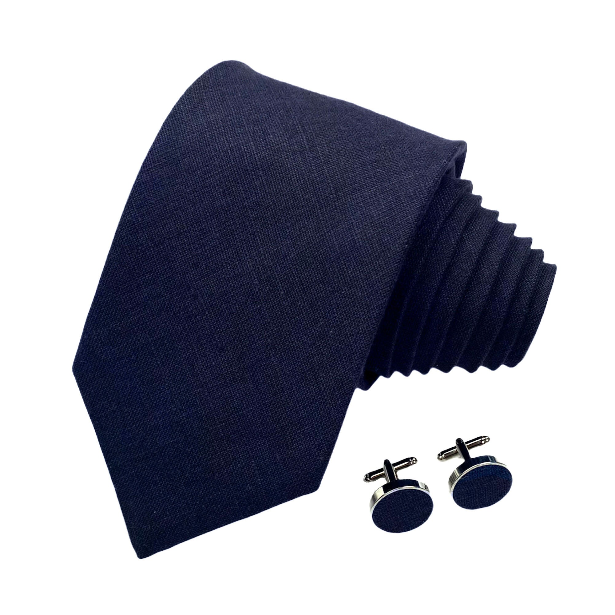 NAVY BLUE REGULAR Necktie /navy Neck Tie/navy Blue Cufflinks/dark Blue ...