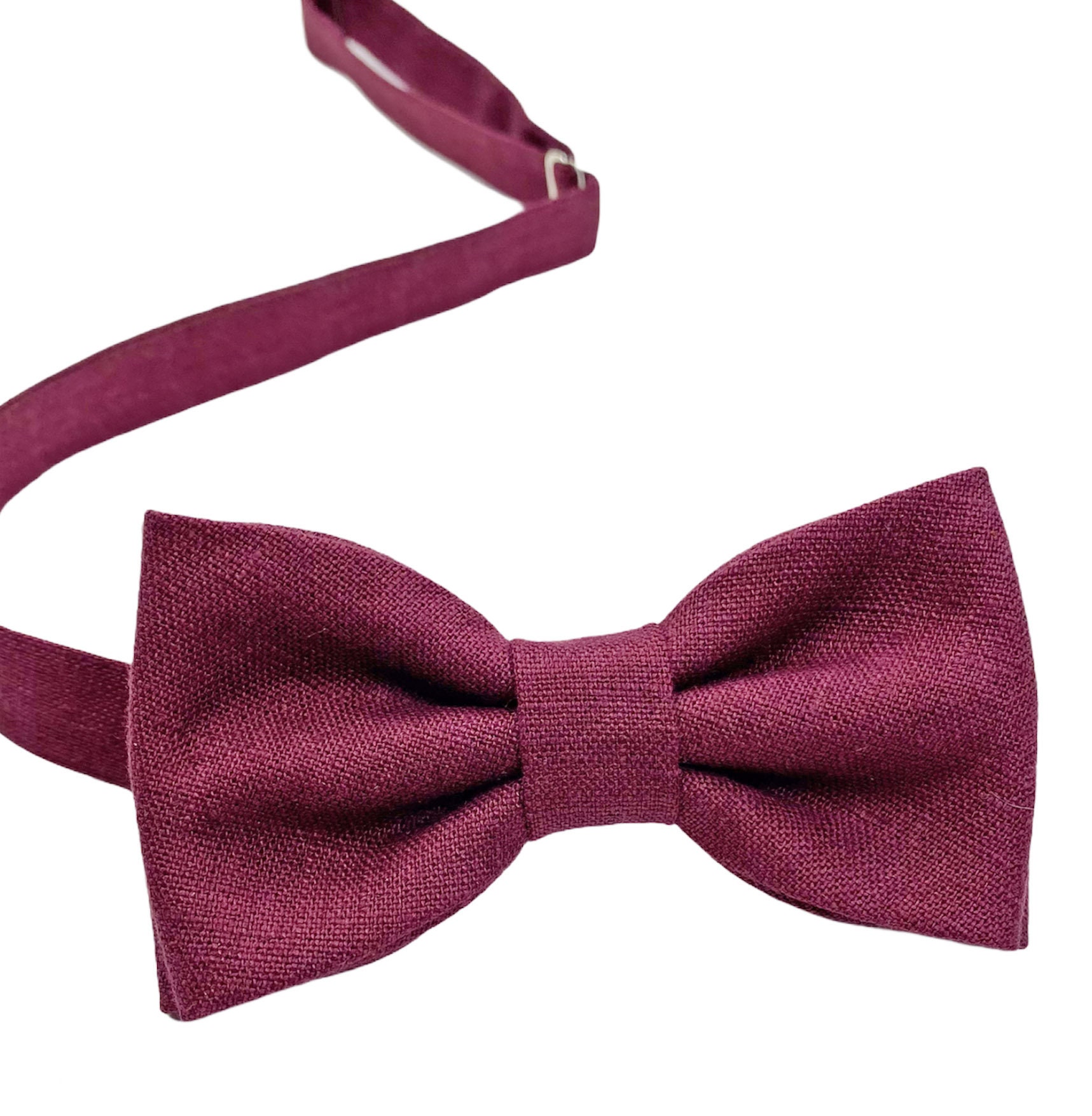 French Plum Bow Tie / Burgundy Bow Tie / Linen Accessories / French ...