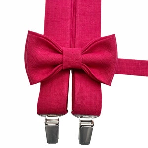Raspberry Bow Tie and Suspenders for Child / Raspberry Braces and Bow ...
