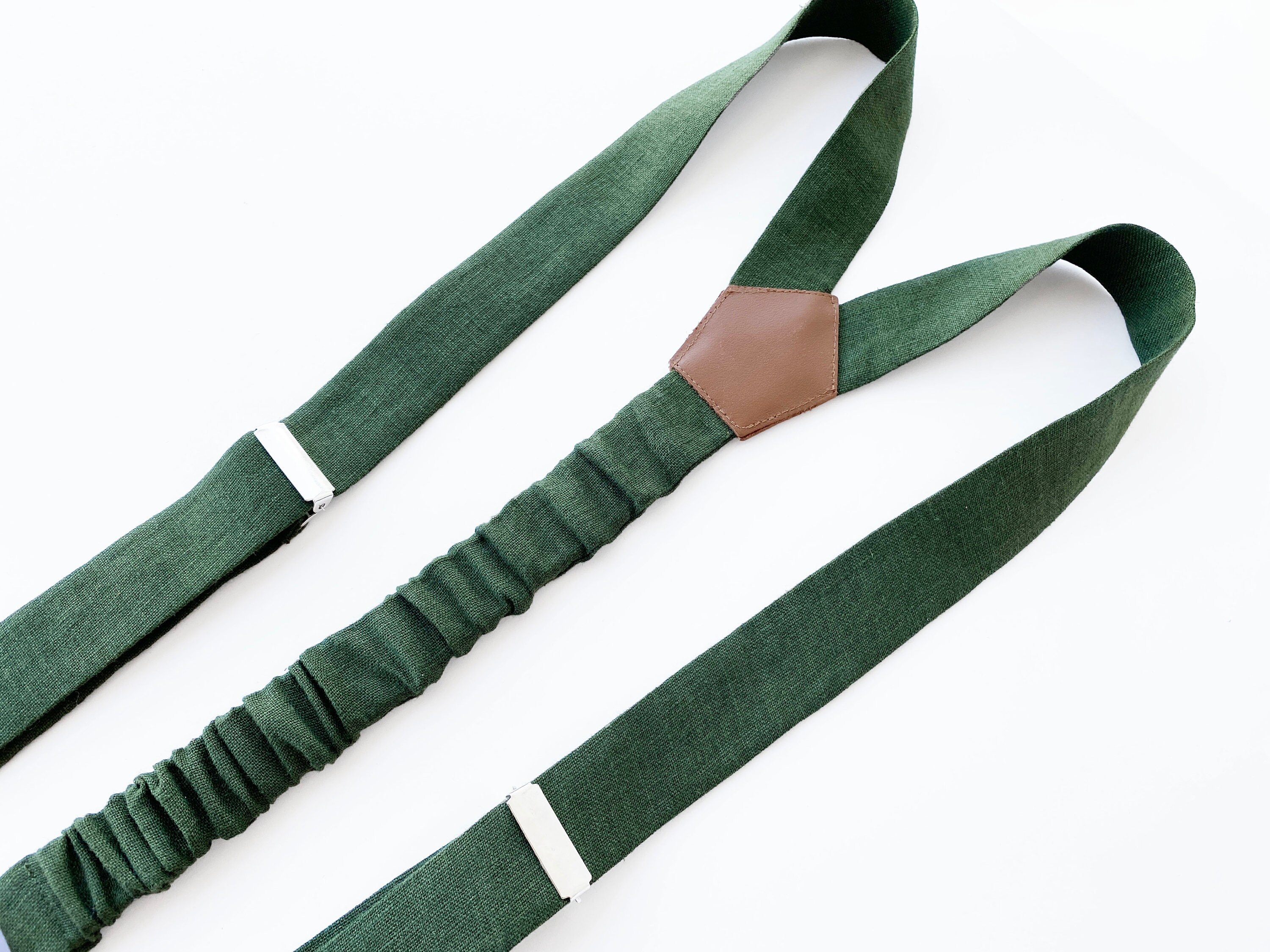 Suspenders With Leather Button Straps and With Clips / Linen | Etsy