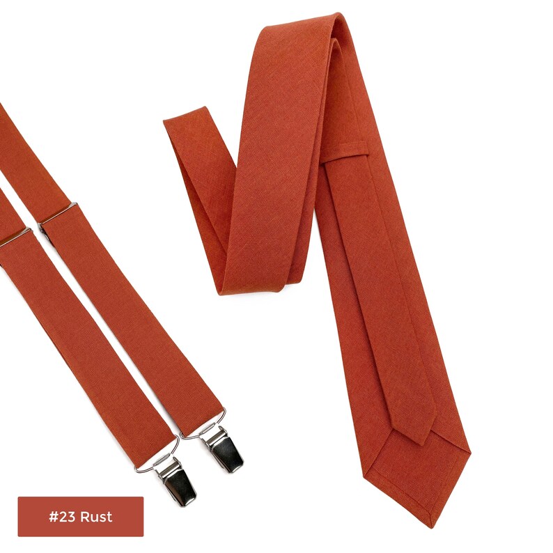Rust Regular Slim Skinny Tie / Rust Wedding Neck Tie / Rust Color Mens ...