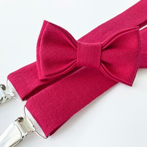 Raspberry Bow Tie and Suspenders for Child / Raspberry Braces and Bow ...