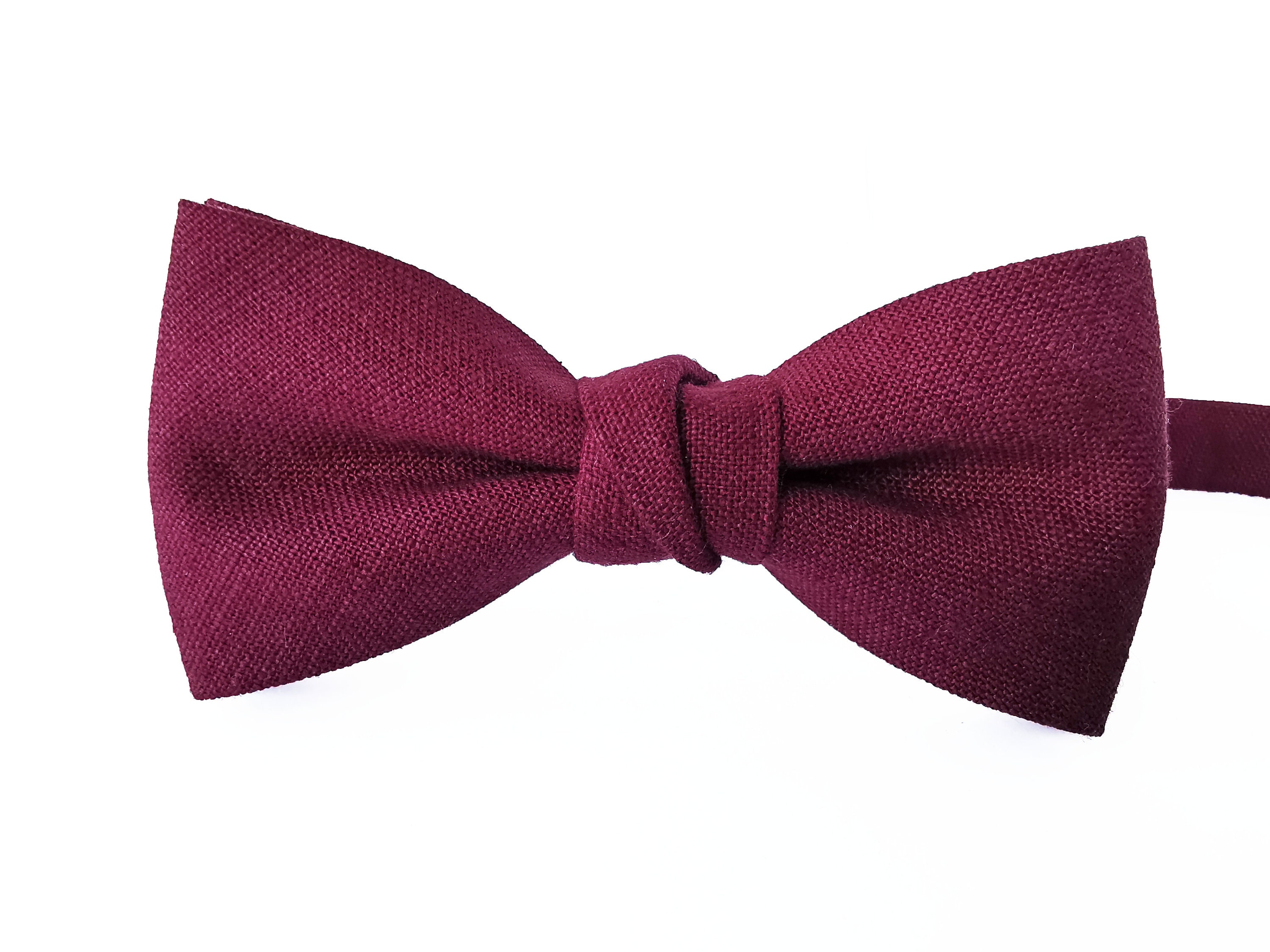 French Plum Linen Bow Tie / Men's Bow Tie / Groomsmen Bow Tie / Linen ...