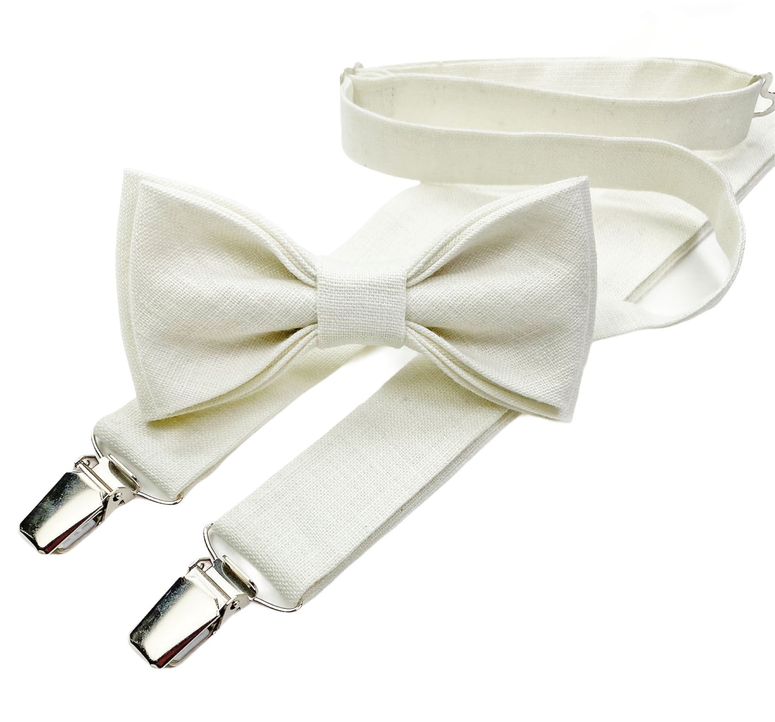 OFF WHITE Bow Tie / Ivory Bow Tie / Linen Accessories / off - Etsy