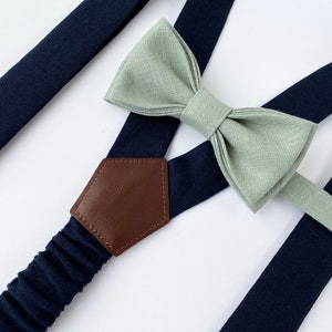 SET : Suspenders and Bow Tie / Suspenders With Leather Button Straps ...