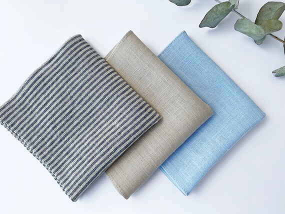Linen Pocket Squares / Wedding Pocket Square / Linen Groomsmen | Etsy