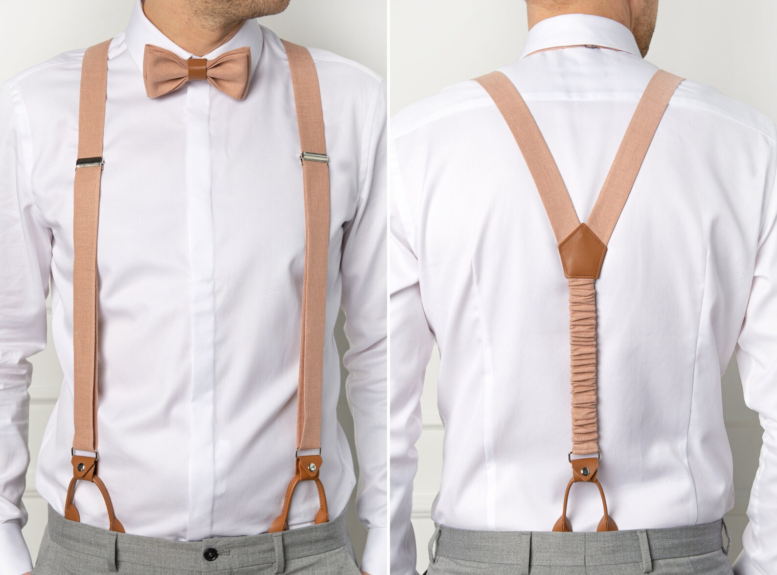 Custom Color Suspenders With Leather Straps for Buttons and Clips ...