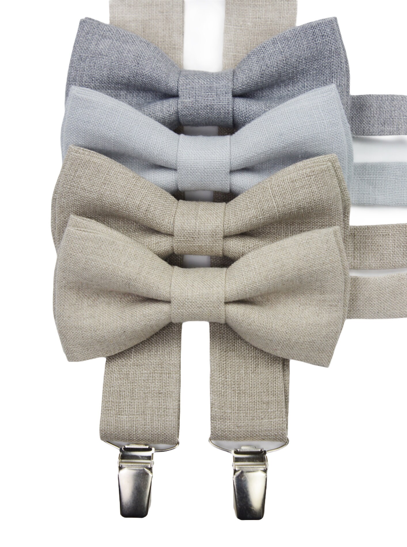 Beige Bow Tie / Beige Linen Bow Tie / Beige Cufflinks / - Etsy