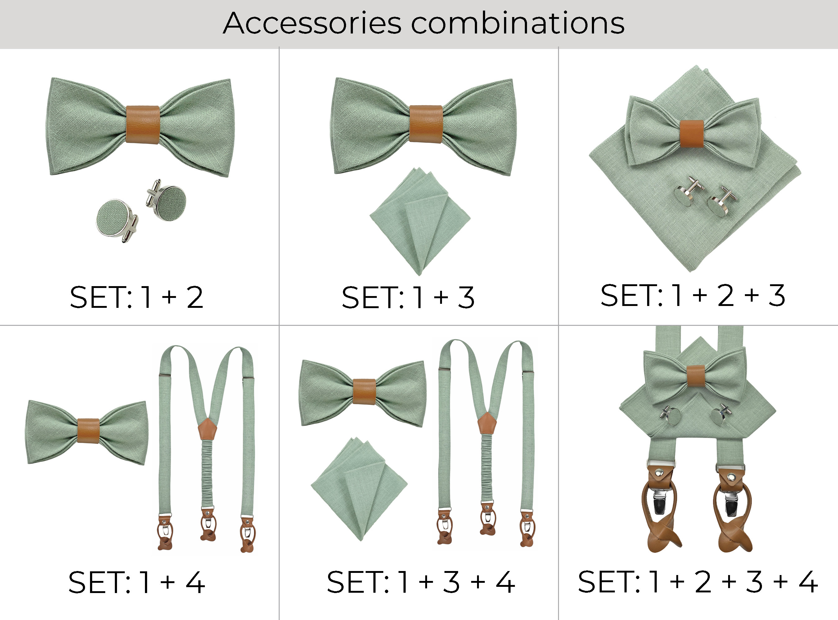 Dusty Blue Accessories With Leather: Dusty Blue Bow Tie With Leather ...