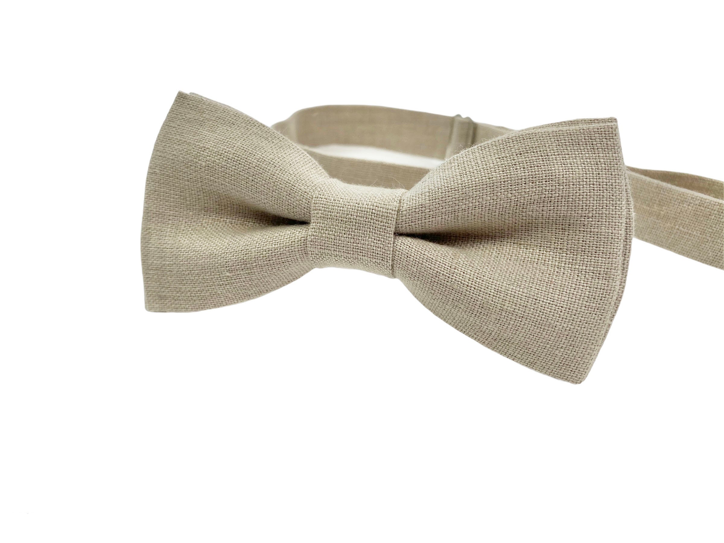 Beige Bow Tie / Beige Bow Tie for Groomsmen / Beige Linen | Etsy