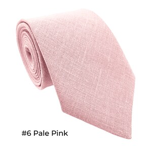 Pale Pink Skinny Tie / Linen Skinny Necktie / Pale Pink Wedding Tie ...