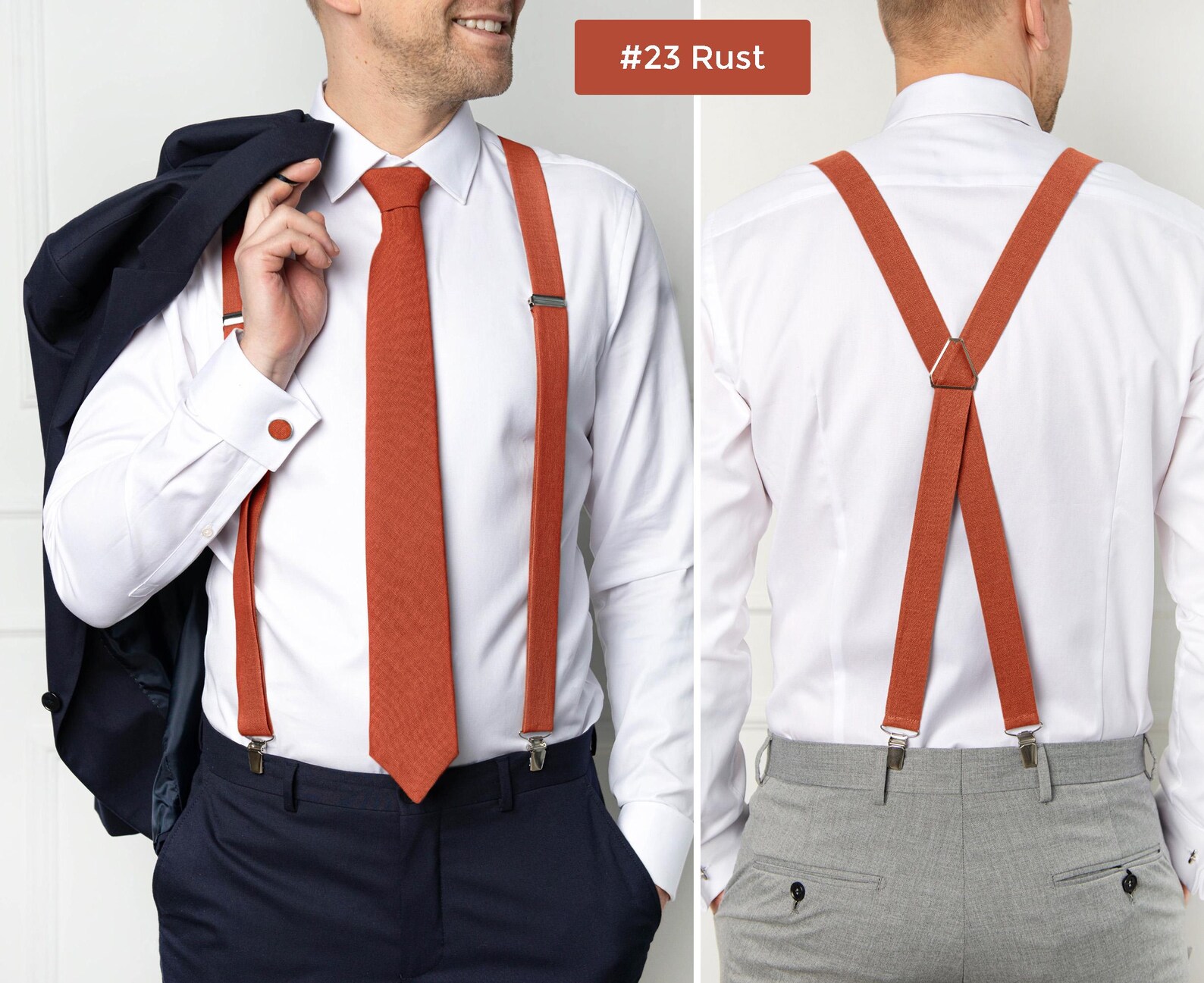 Rust Regular Slim Skinny Tie / Rust Wedding Neck Tie / Rust Color Mens ...