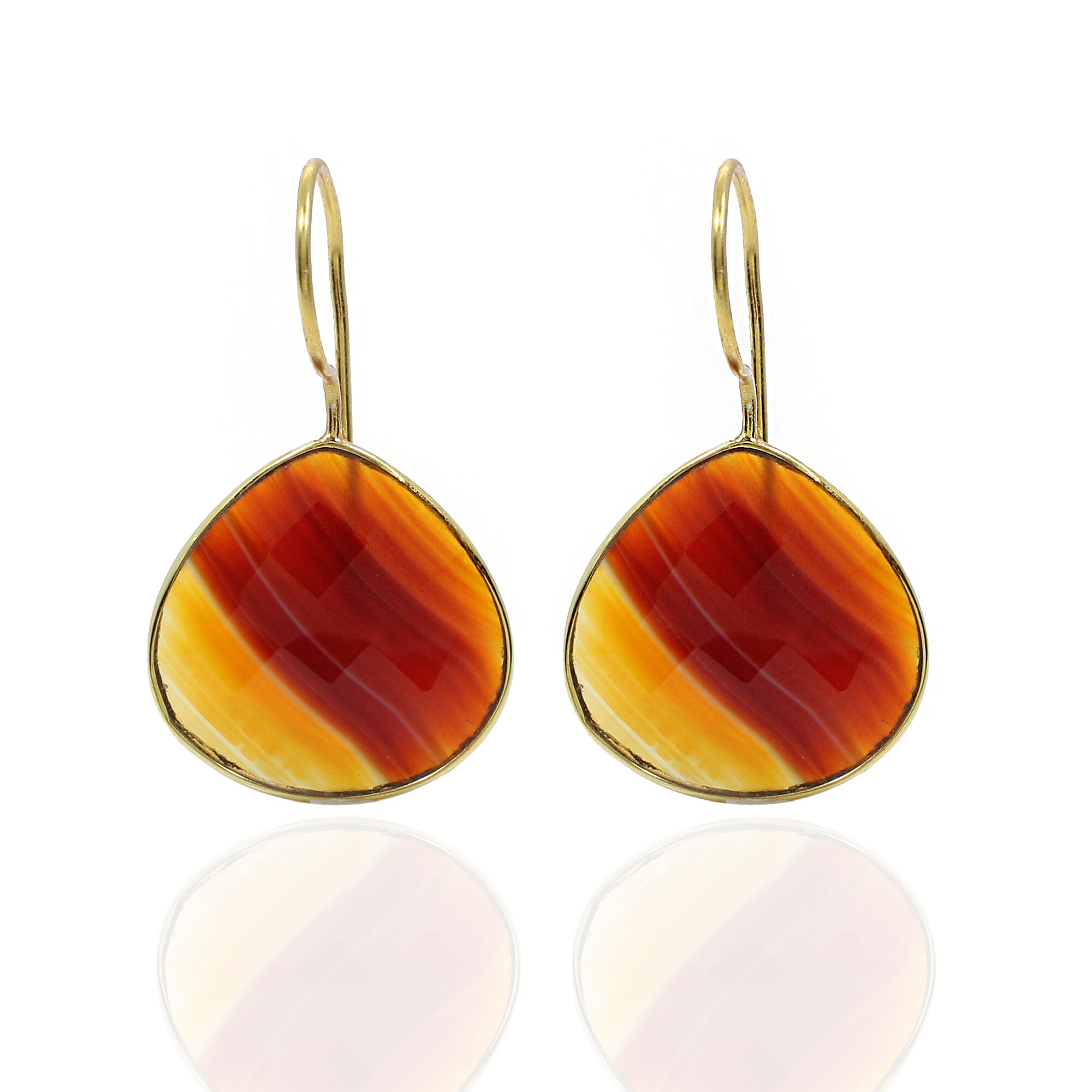 Red Sardonyx Earrings 925 Sterling Silver Jewelry for Women - Etsy