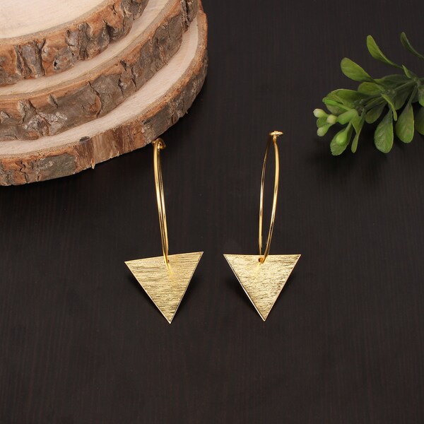 Triangle Hoops - Etsy