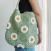 Crochet Daisy Tote Bag, Amigurumi Daisy Granny Square Shoulder Bag ...