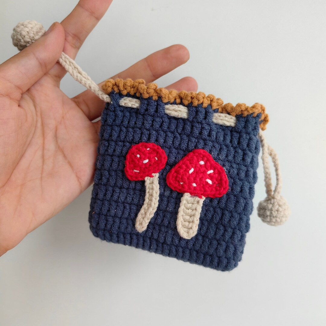 PATTERN: Crochet Mushroom Pouch PATTERN, Amigurumi Mushroom Purse ...