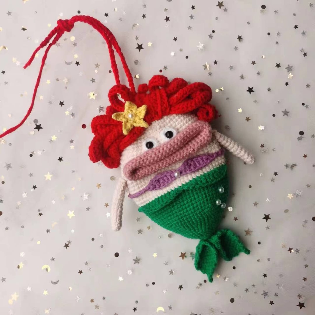 PATTERN: Crochet Mermaid Key Bag, Amigurumi Mermaid Key Holder PATTERN ...