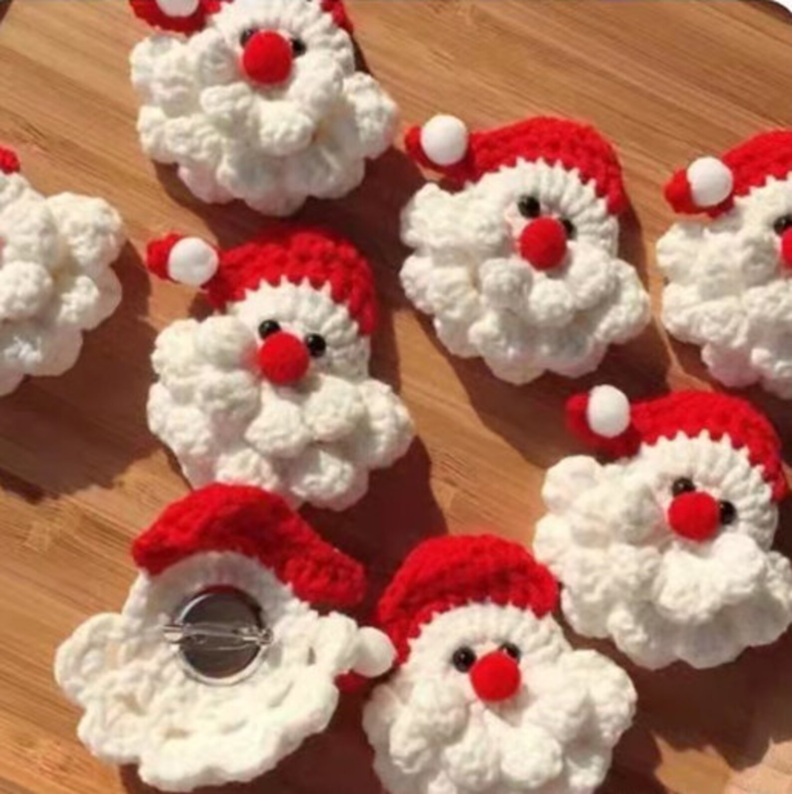 Crochet Santa Brooch Vintage Crochet Santa Face Father - Etsy