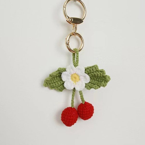 Plush Cherry Keychain - Etsy