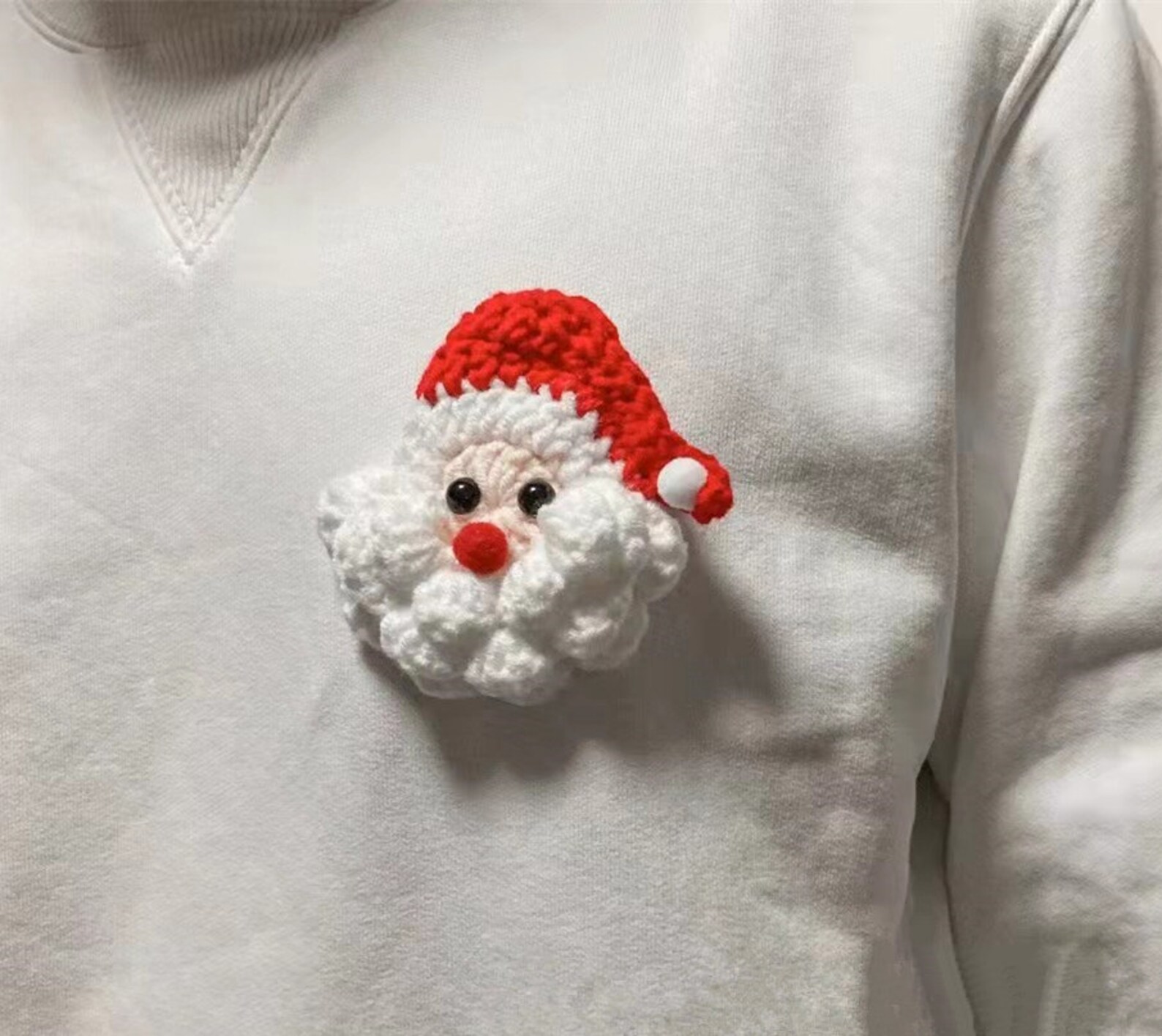 Crochet Santa Brooch Vintage Crochet Santa Face Father - Etsy