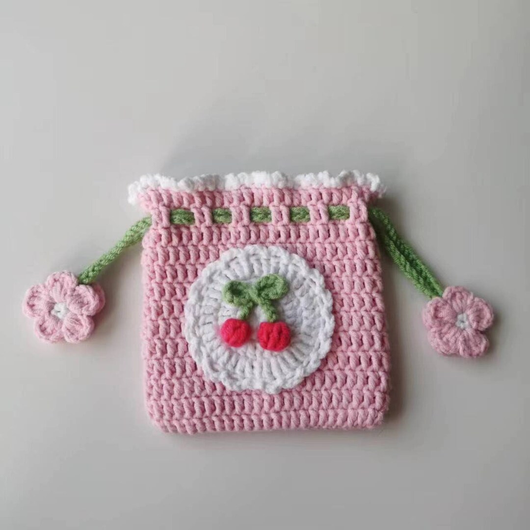 Pattern:crochet Cherry Drawstring Bag, Amigurumi Cherry Purse PATTERN ...