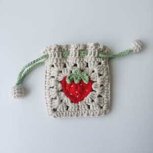 Pattern:crochet Strawberry Drawstring Pouch, Amigurumi Fruit Purse ...