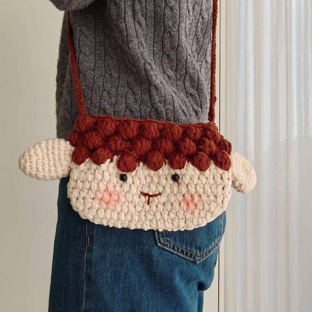Crochet Sheep Bag, Amigurumi Sheep Purse, Handmade Animal Shoulder Bag ...