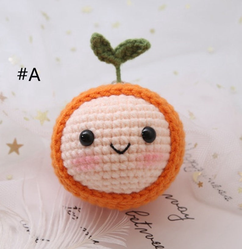 Crochet Orange Keychain Amigurumi Orange Keychain Fruit - Etsy