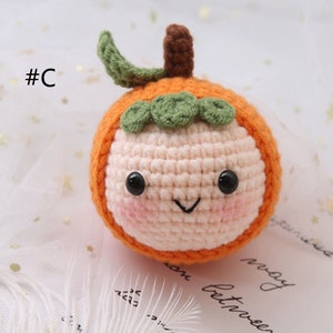 Crochet Orange Keychain, Amigurumi Orange Keychain, Fruit Keychain ...