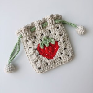 Pattern:crochet Strawberry Drawstring Pouch, Amigurumi Fruit Purse ...