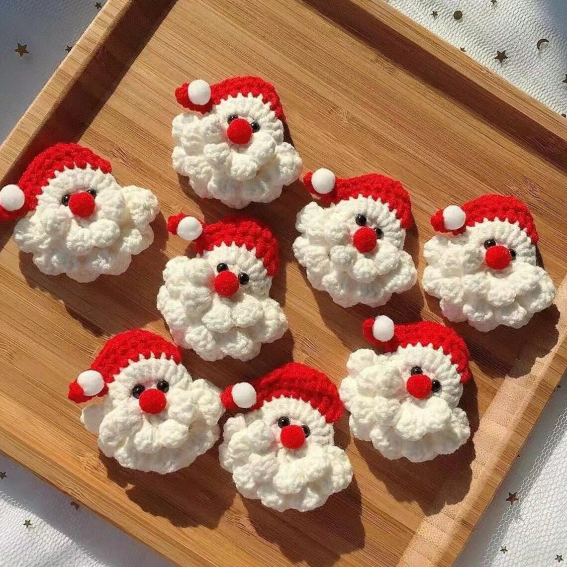 Crochet Santa Brooch Vintage Crochet Santa Face Father - Etsy