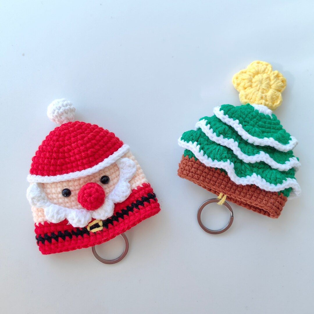 PATTERN: Crochet Christmas Key Cover PATTERN, Amigurumi Santa Key Bag ...