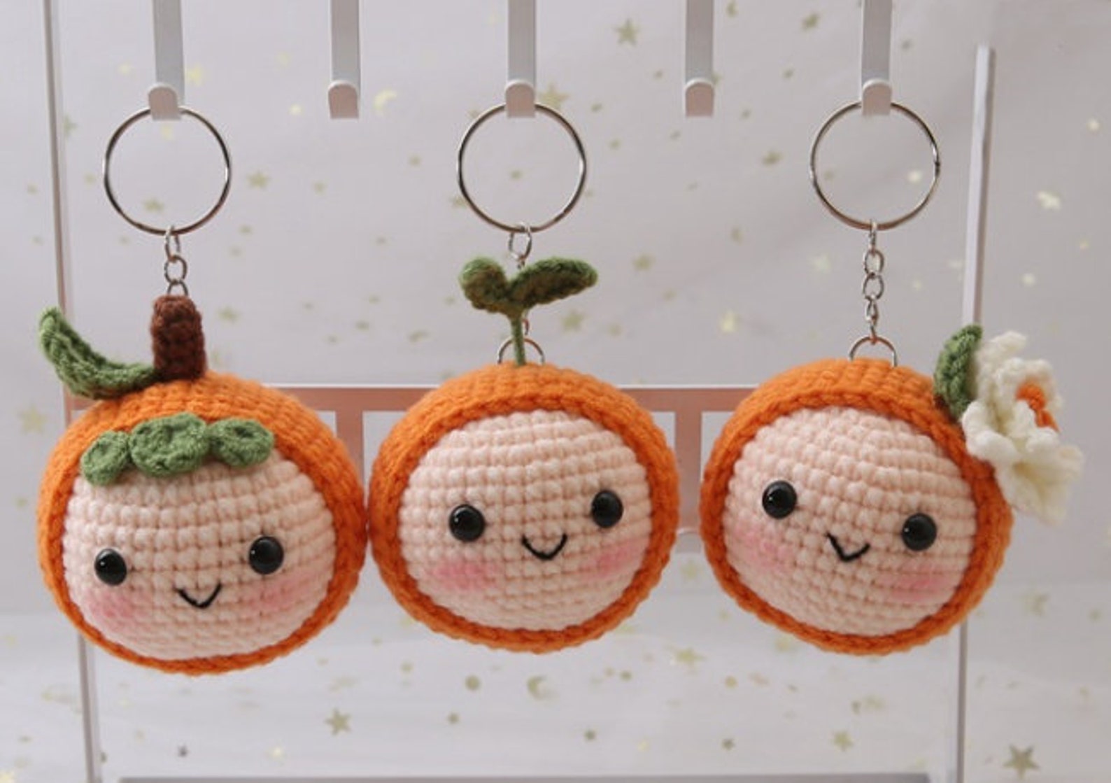 Crochet Orange Keychain Amigurumi Orange Keychain Fruit - Etsy