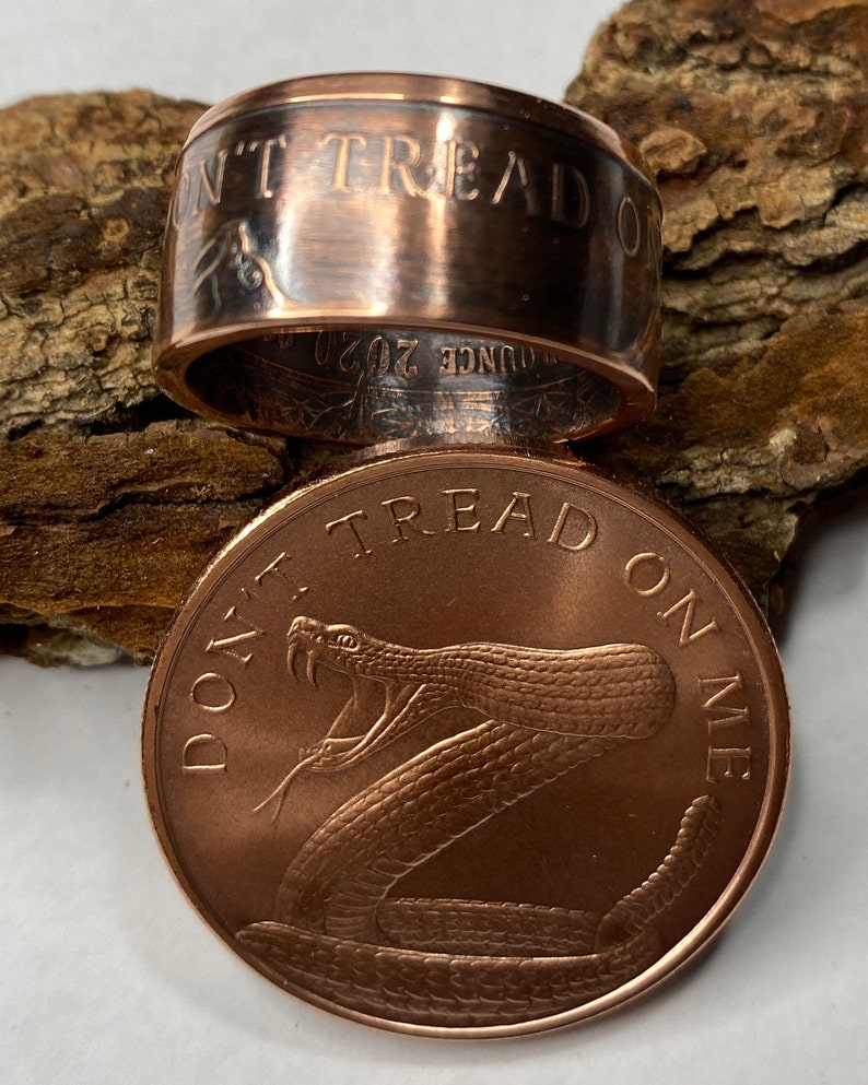 Copper Coin Ring Don't Tread on Me Coin Ring Coin - Etsy