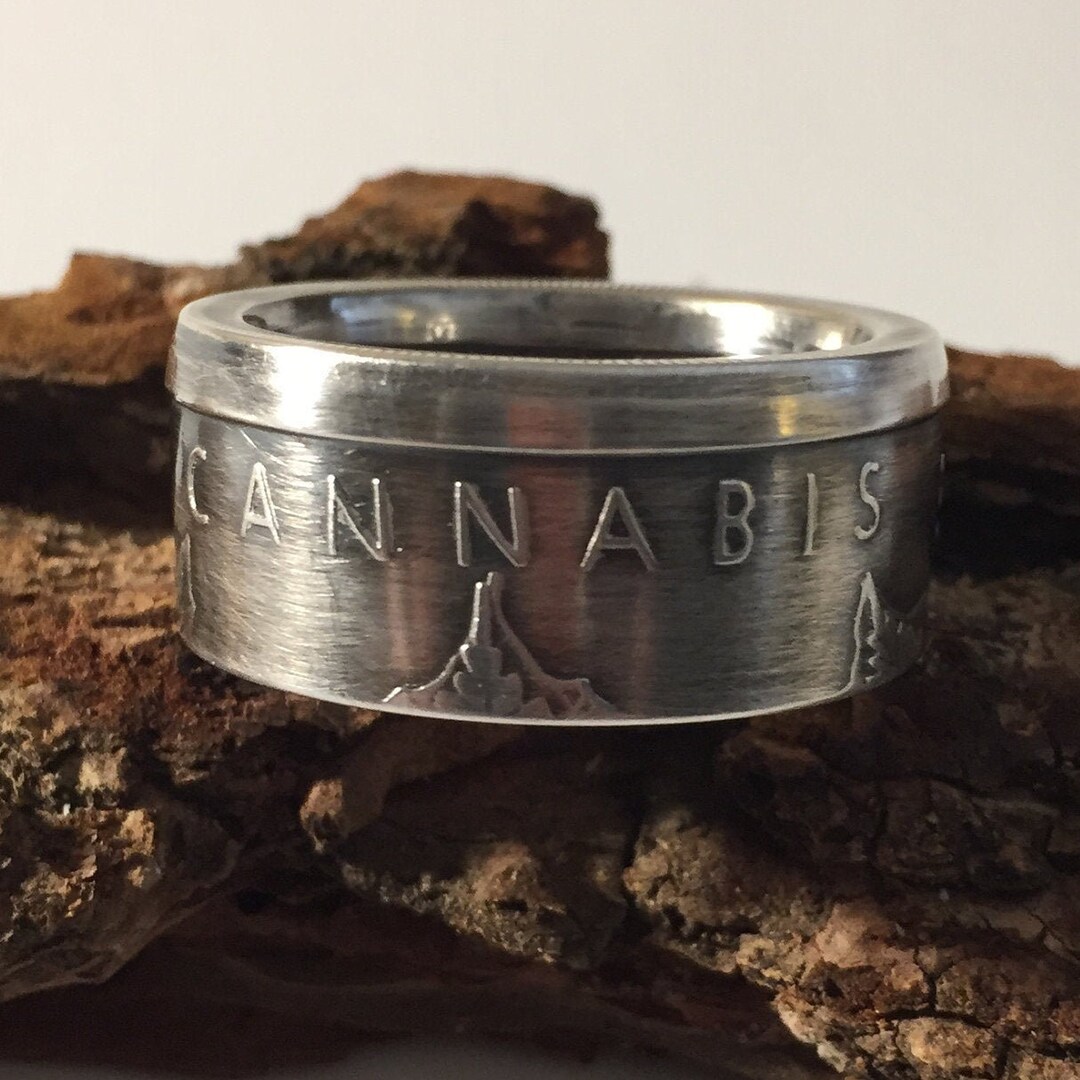Cannabis Coin Ring, 1 OZ .999 Silver Coin Ring, Legalizer Nature, Pure ...