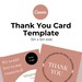 Thank You Card Template Canva- Business Thank You Card Insert, Canva ...