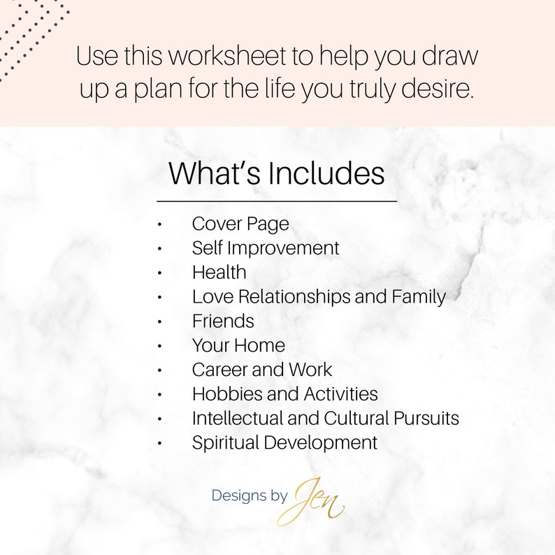 Designing Your Life Plan Workbook - Personal Development - Instant ...