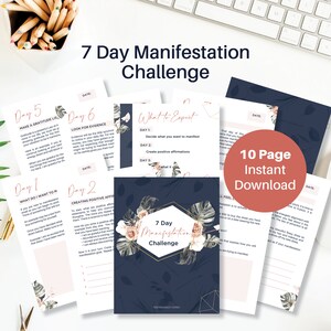 7 Day Manifestation Challenge Printable Workbook, Law of Attraction ...