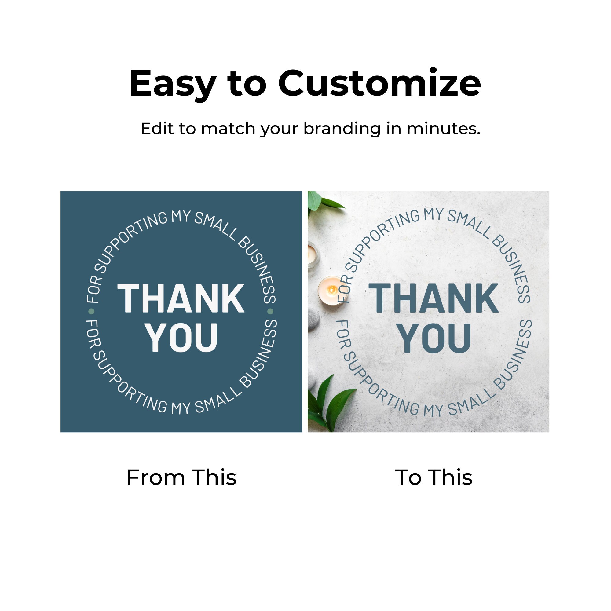 Thank You Card Template Canva Business Thank You Card Insert, Canva ...