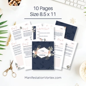 7 Day Manifestation Challenge Printable Workbook, Law of Attraction ...
