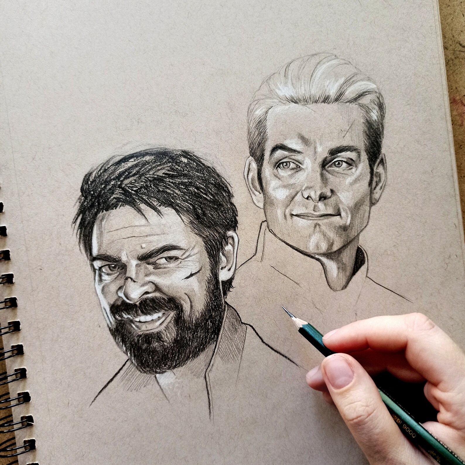 ORIGINAL PORTRAIT Butcher VS Homelander Pencil Realistic - Etsy