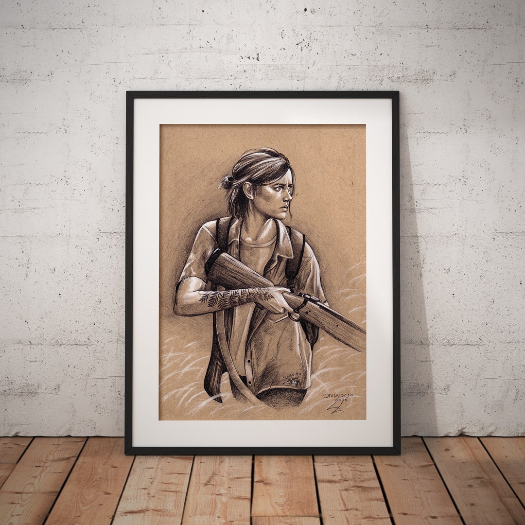POSTER Ellie From TLOU - Pencil Realistic Hand Drawing Fine Art Print ...