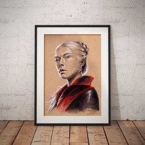 ORIGINAL PORTRAIT Princess of Dragon - Pencil Realistic Hand Drawing ...