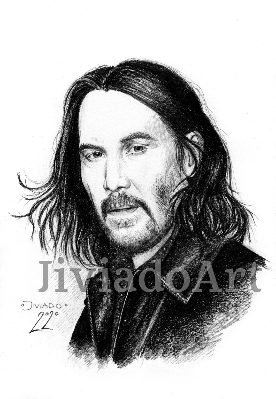 ORIGINAL PORTRAIT Breathtaking Keanu - Limited Edition Pencil Hand ...
