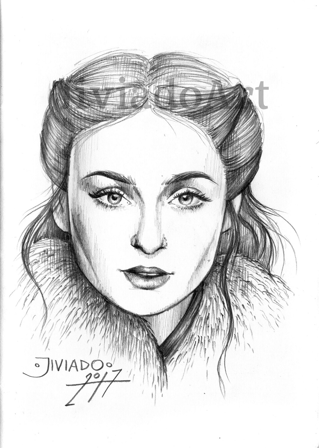 Original Sansa Stark Graphite Pencil Portrait – Limited Edition Art - Etsy