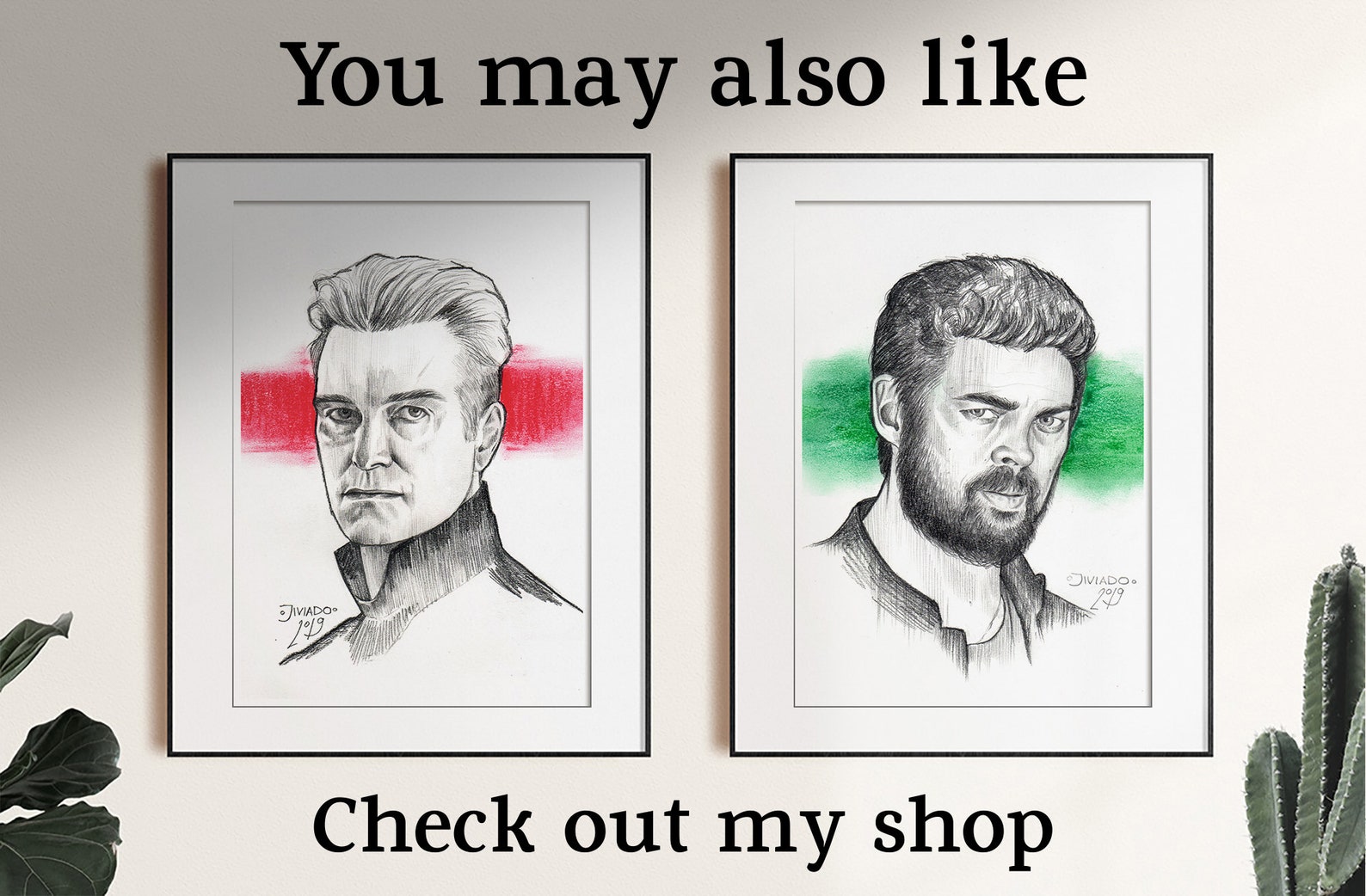 ORIGINAL PORTRAIT Butcher VS Homelander Pencil Realistic - Etsy