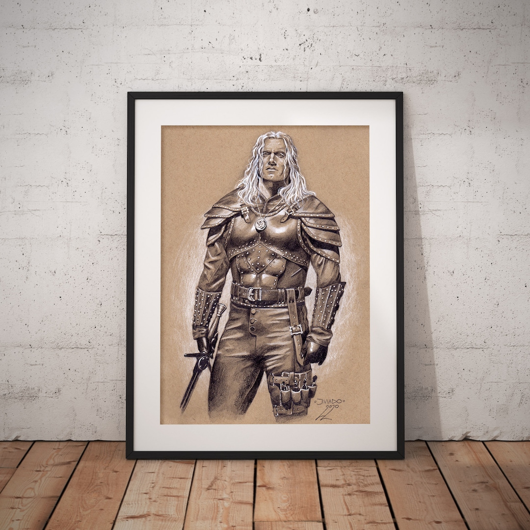 Geralt of Rivia Print – Pencil Drawing Portrait, Gaming Art - Etsy
