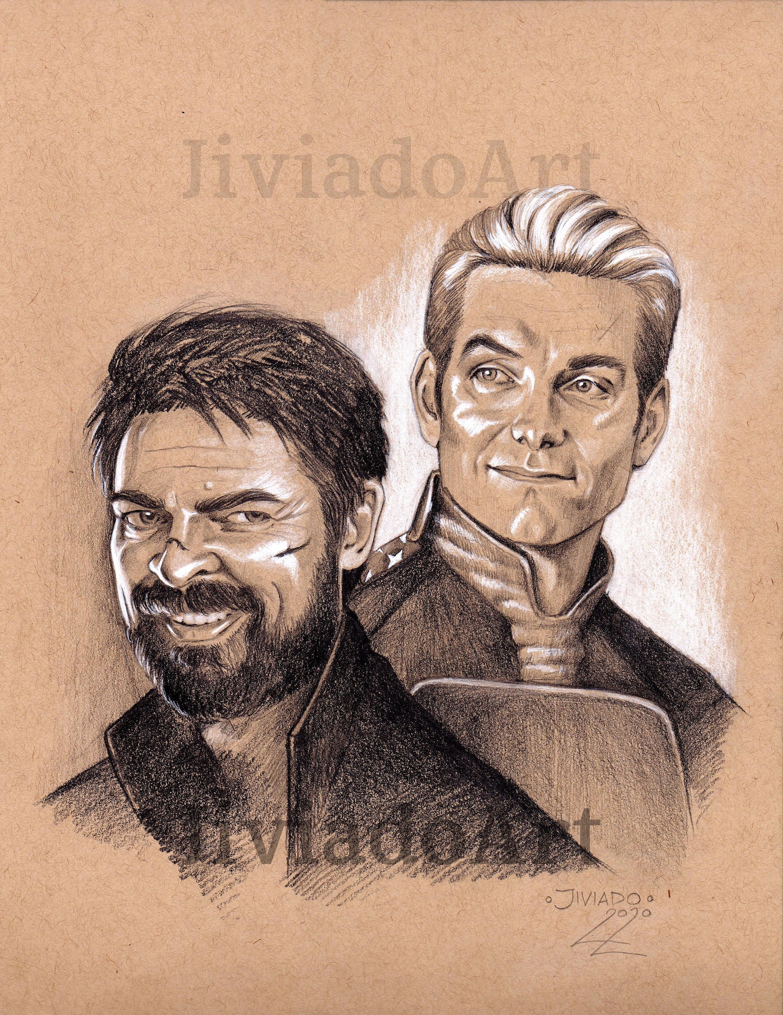 ORIGINAL PORTRAIT Butcher VS Homelander Pencil Realistic - Etsy